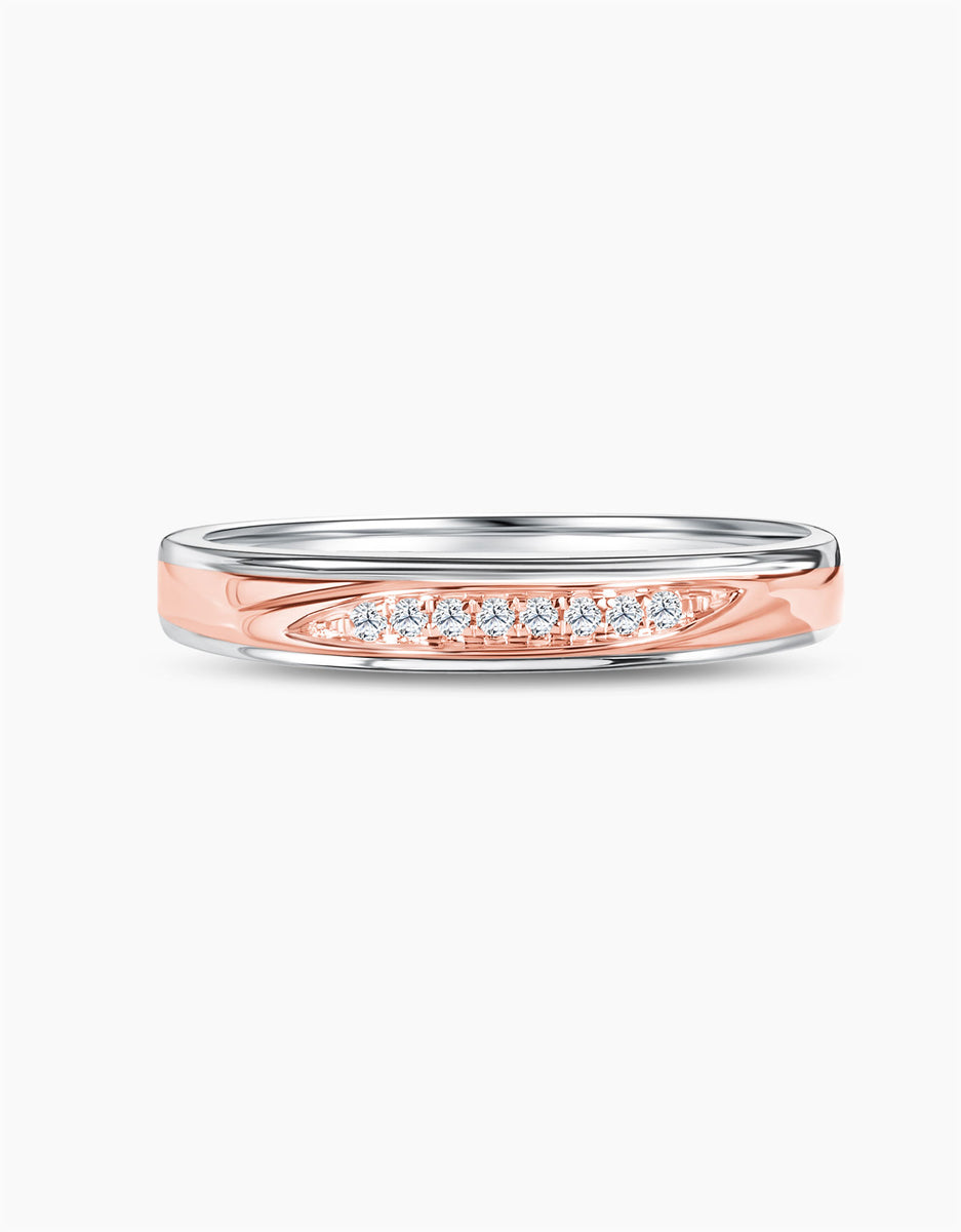 LVC Tresor Brilliant Diamonds Wedding Band in White Gold with Rose Gol ...