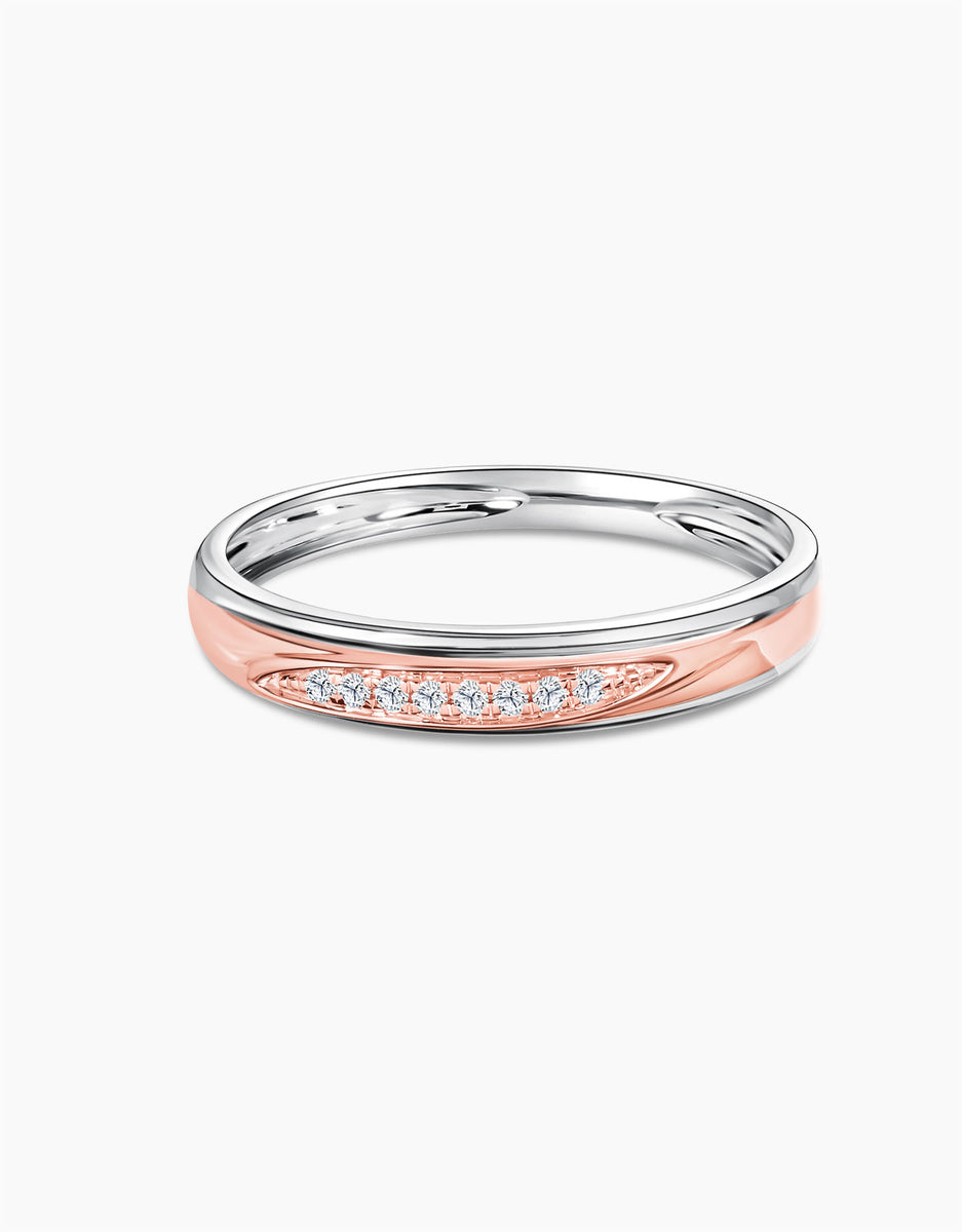 LVC Tresor Brilliant Diamonds Wedding Band in White Gold with Rose Gol ...