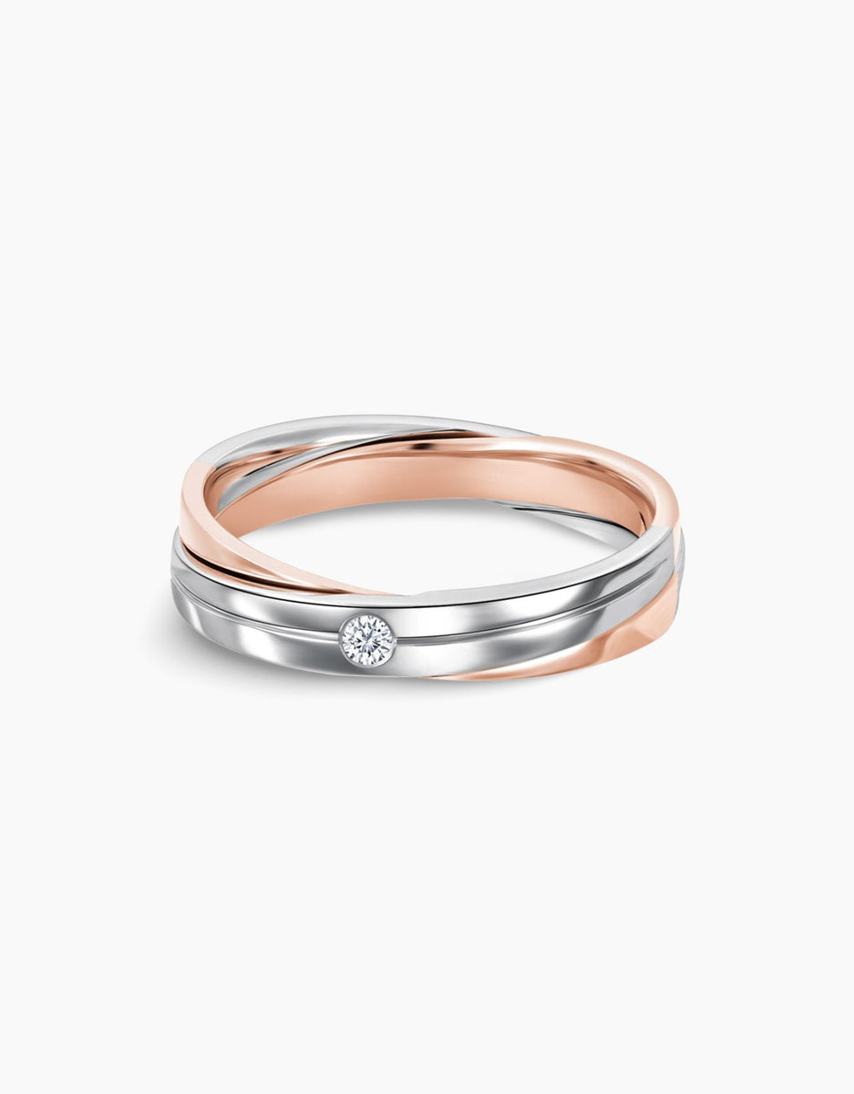 LVC Desirio Amari Wedding Band with Single Diamond – Love & Co.