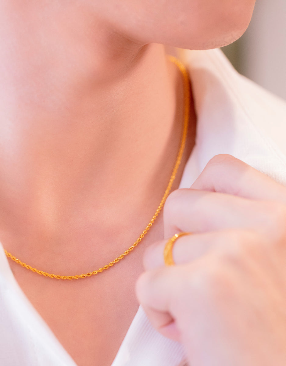 LVC 9IN Textured 999 Gold Chain – Love & Co.