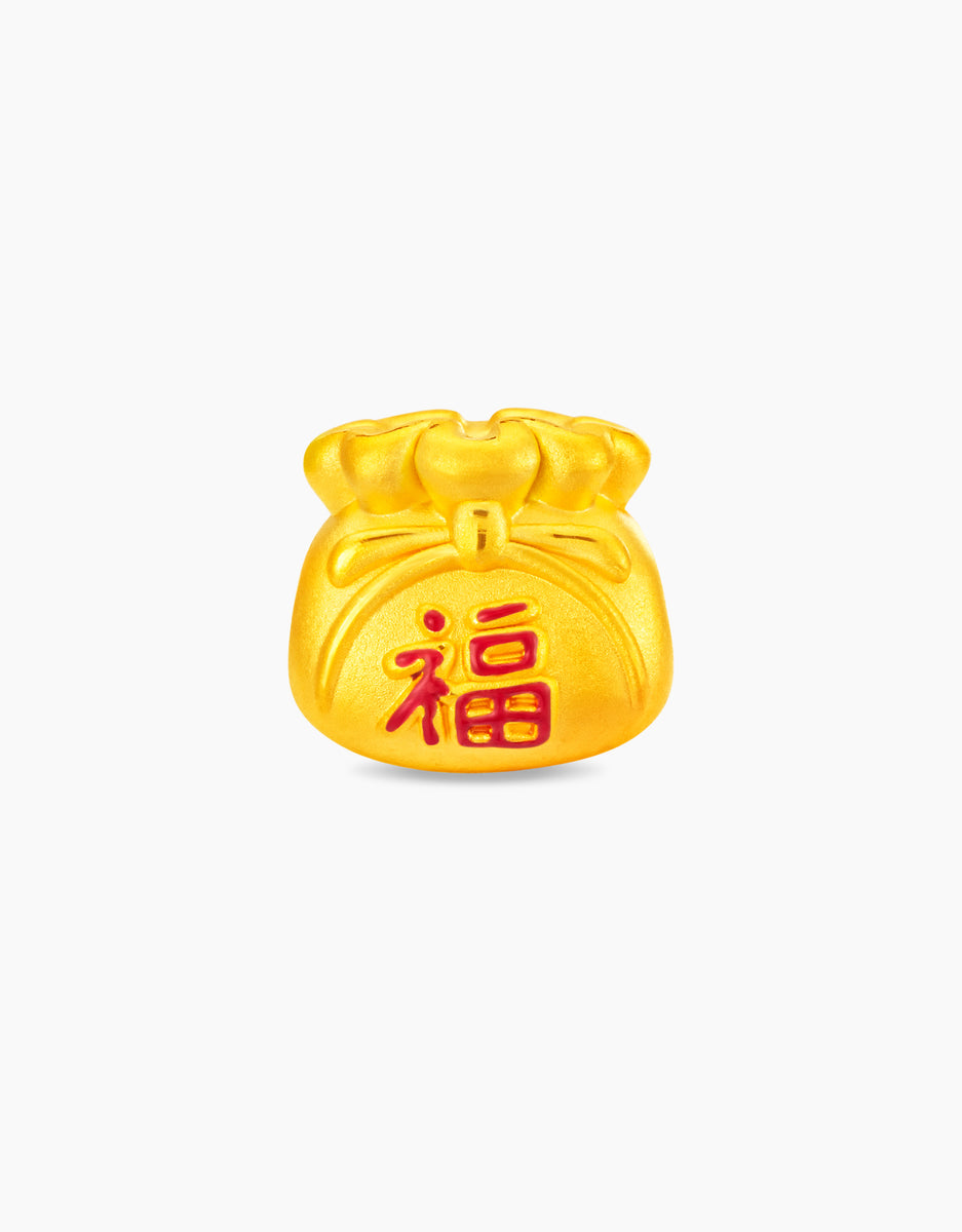 LVC 9IN Fortune Money Bag 999 Gold Charm – Love & Co.