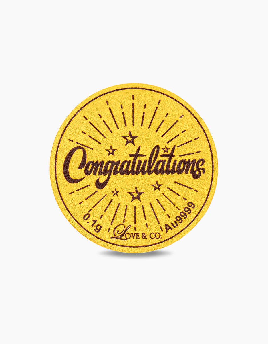 LVC 9IN Congratulations 999 Gold Coin (0.1G) – Love & Co.