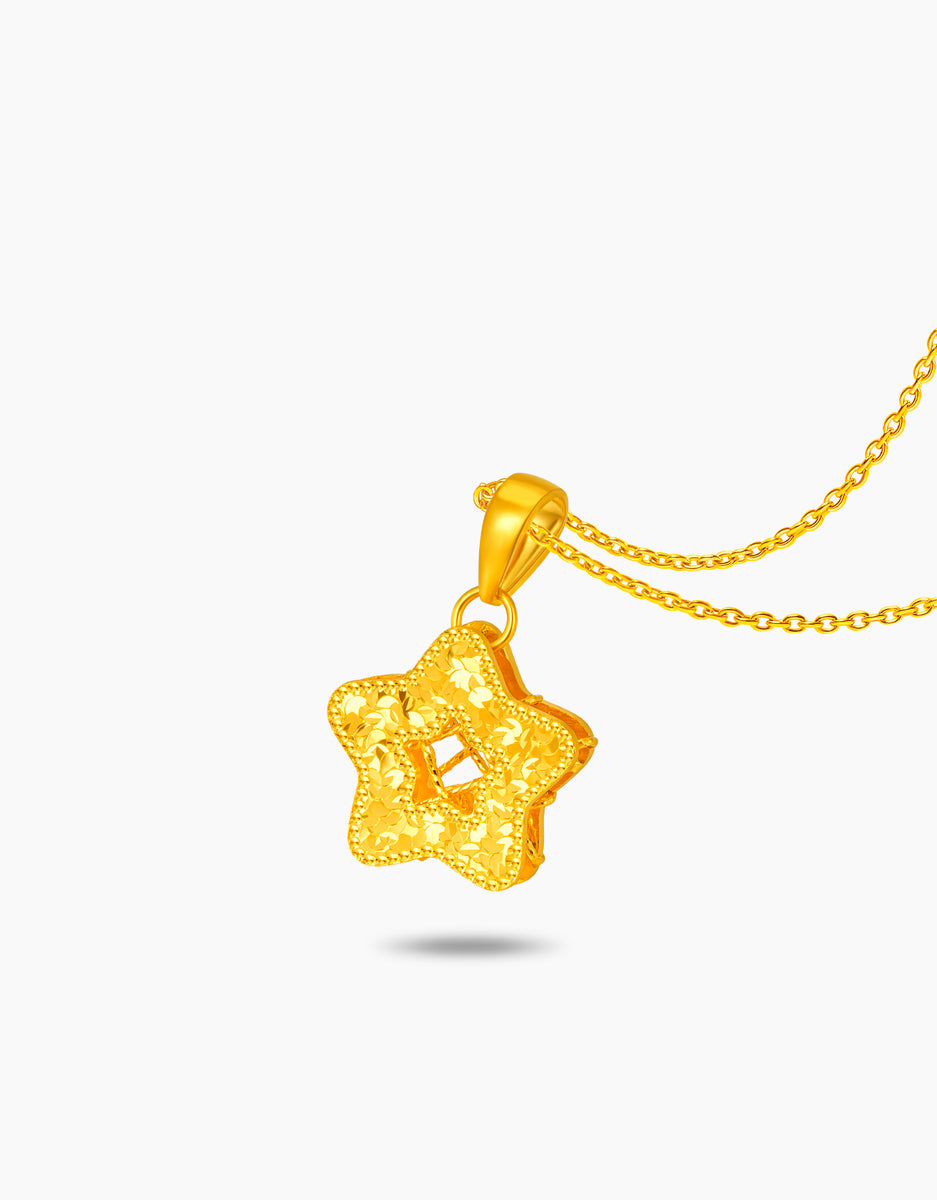 LVC 9IN Beaming Star 999 Gold Pendant – Love & Co.